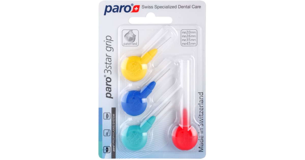 Paro 3Star Grip Triangular Interdental Toothbrushes, 4 pcs Mix | notino ...