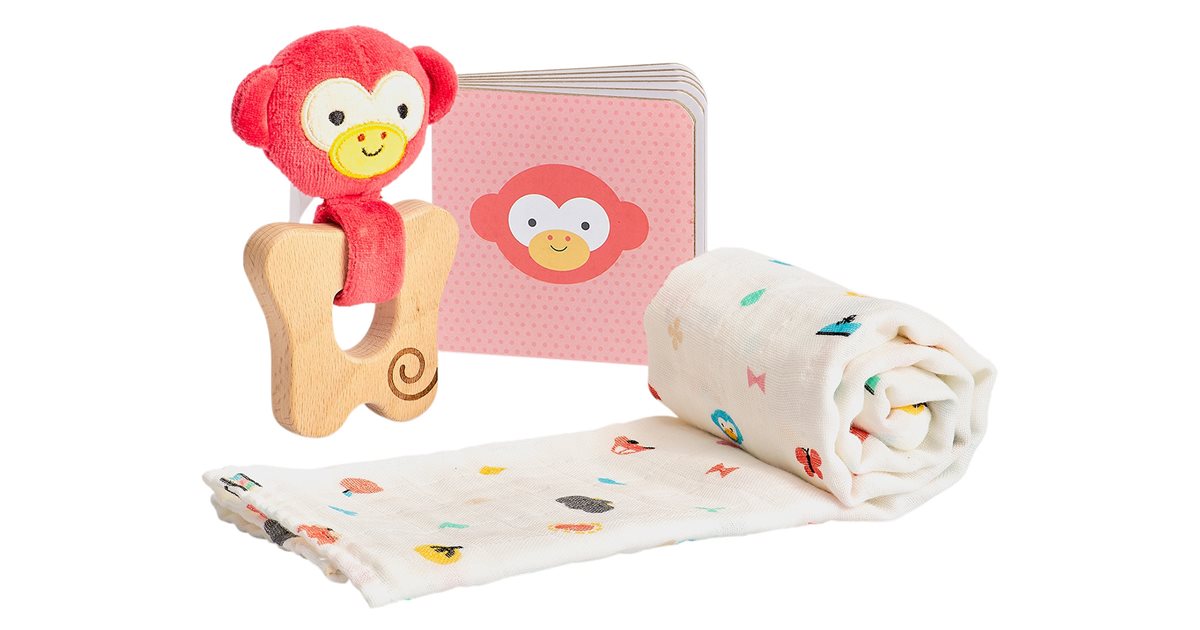 Petit Collage Little Monkey Gift Set voor baby’s | notino.nl