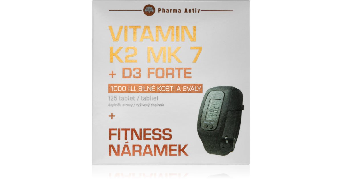Pharma Activ Vitamín K2 MK 7 + D3 Forte + Fitness náramek sada (pro ...