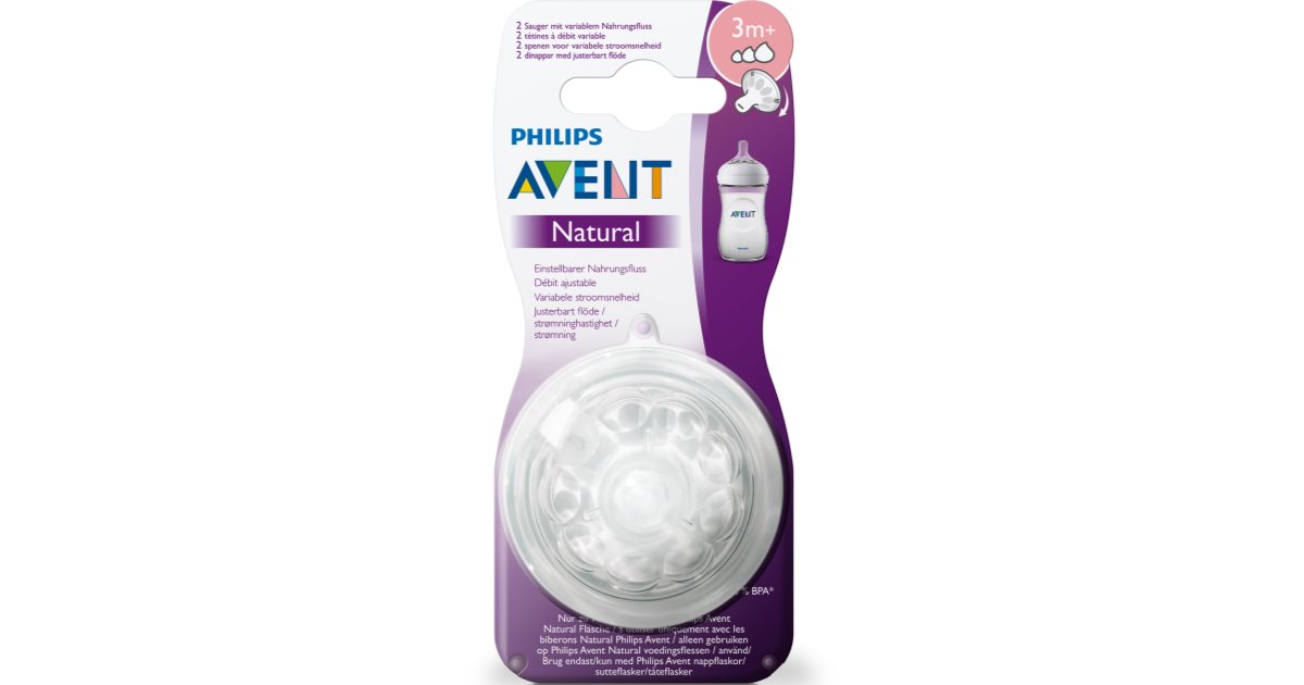 Philips Avent Natural Variable Flow Teats savička na láhev | notino.cz