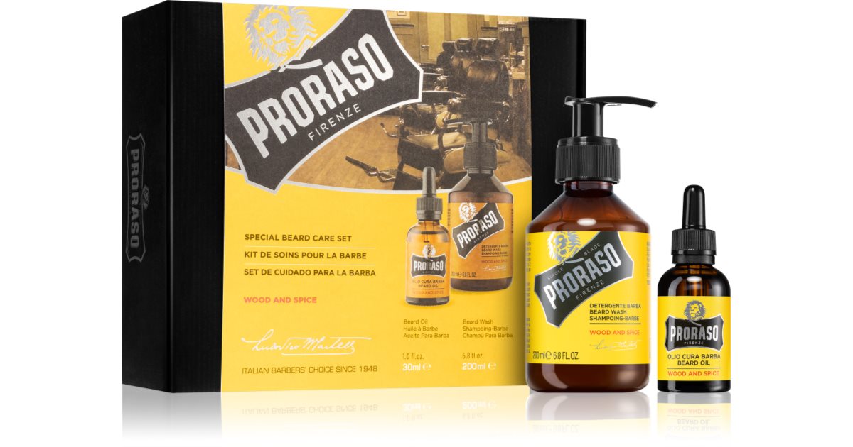 Proraso Set Beard Original gift set for beard for men Wood and Spice ...