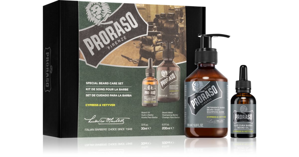 Proraso Set Beard Original Geschenkset für den Bart für Herren Cypress ...