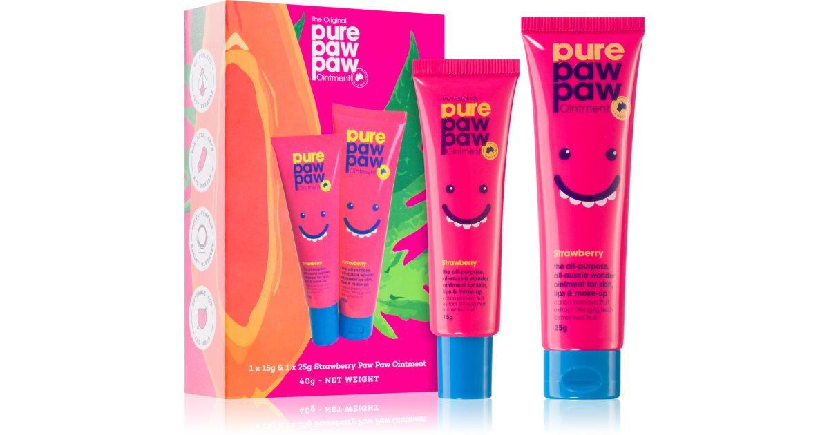 Pure Paw Paw Strawberry Moisturising Balm for Lips and Dry Areas (gift ...