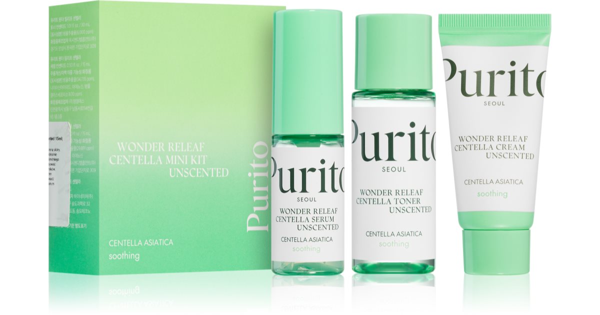 Purito Wonder Releaf Centella Mini Kit Unscented Travel Set (for ...