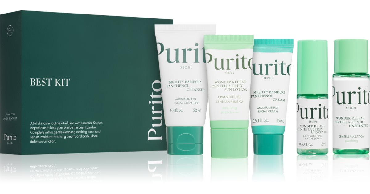 Purito Seoul Best Kit matkasarja ihon elpymiseen | notino.fi