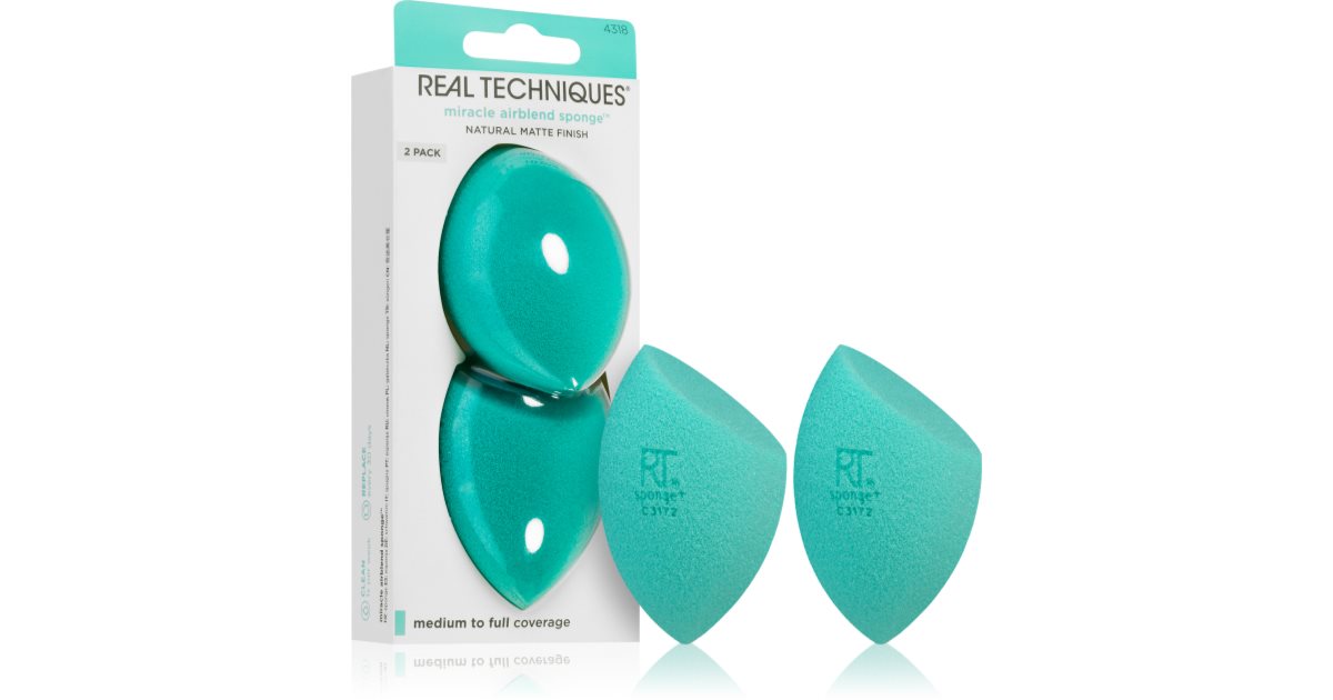 Real Techniques Sponge+ Mattifying Duo applicator set | notino.co.uk