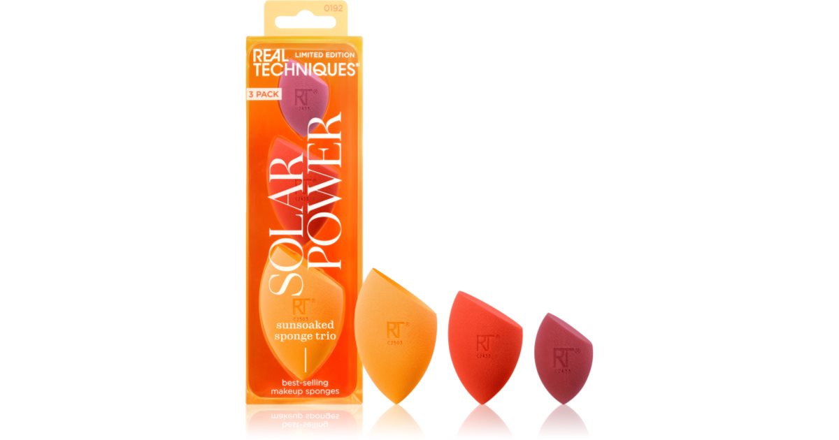 Real Techniques Solar Power Sponge Trio set d'applicateurs | notino.fr