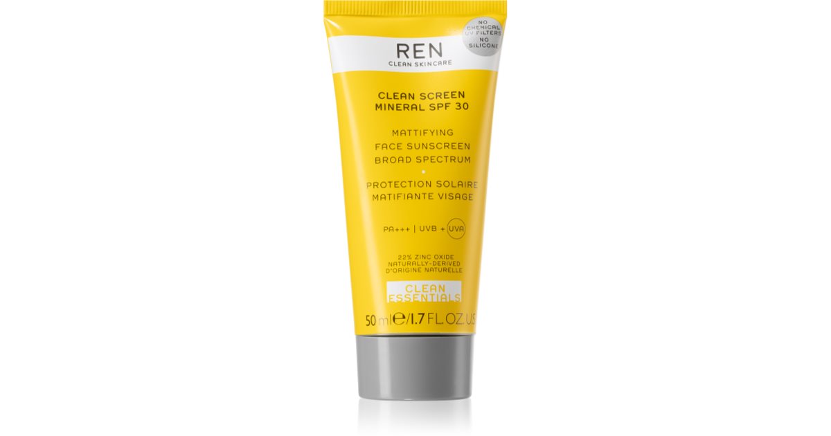 REN Clean Screen Mineral SPF 30 mattifying face sunscreen SPF 30 ...