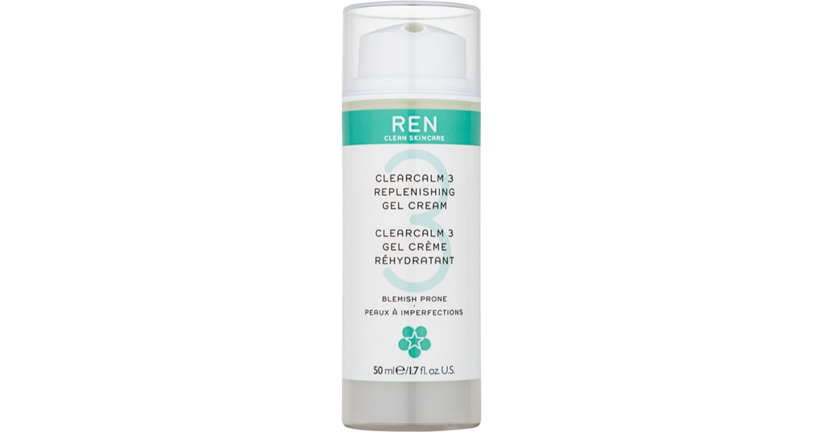 REN ClearCalm 3 гел-крем, допълващ хидратация на мазна кожа | notino.bg