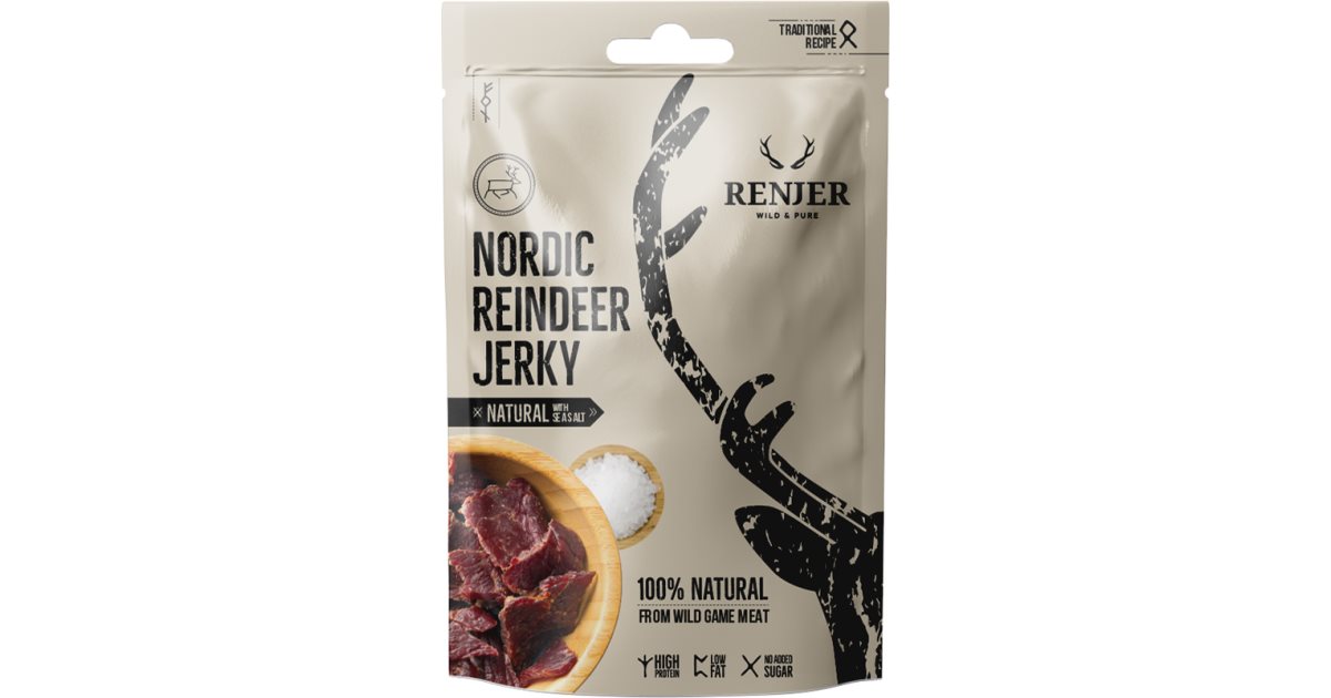 RENJER Nordic Reindeer Jerky Sea Salt sušené mäso sob | notino.sk