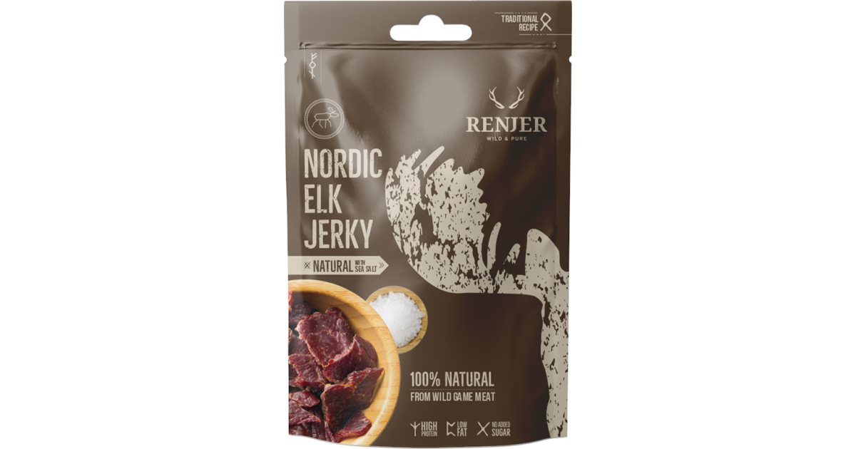 RENJER Nordic Elk Jerky Sea Salt sušené mäso los | notino.sk