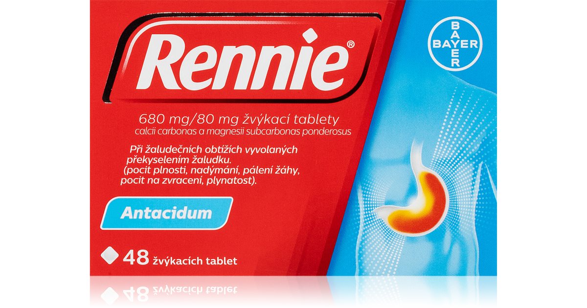 Rennie Rennie 680mg/80mg tablety dispergovatelné v ústech | notino.cz