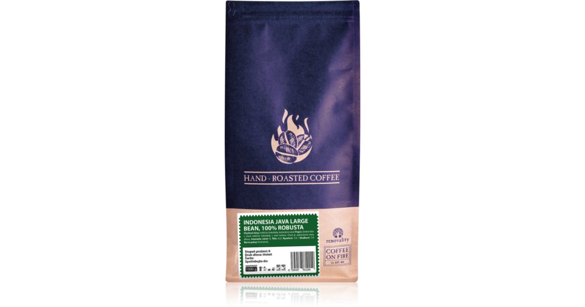 Renovality Coffee on fire Indonesia Java Large Bean, 100% Robusta ...