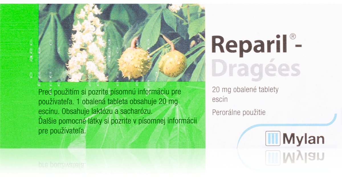 Reparil Reparil - Dragées 20 mg obalené tablety s priaznivými účinkami ...