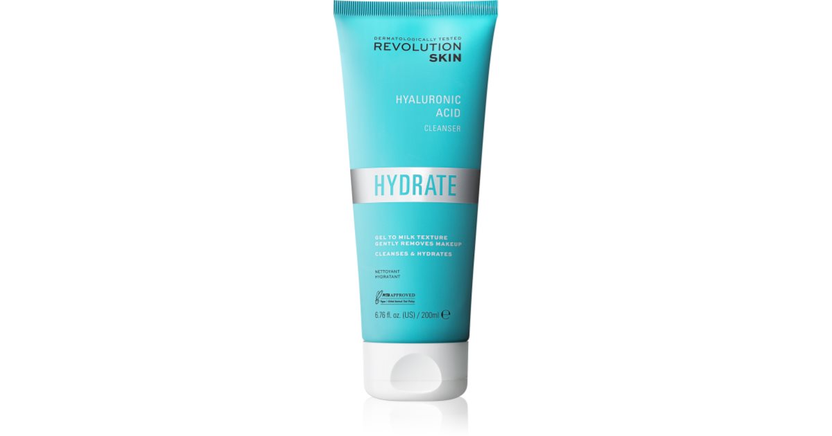 Revolution Skincare Hydrate Hyaluronic Acid gel-crème nettoyant doux ...