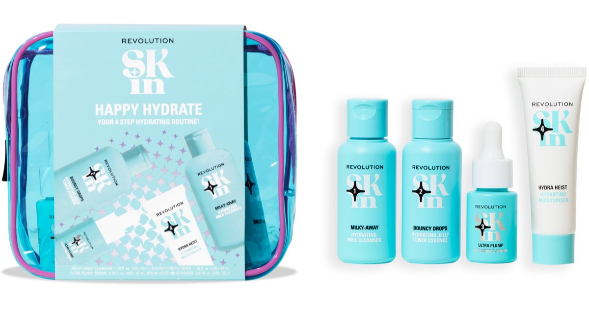 Revolution Skincare Happy Hydrate 4 Step Starter Kit gift set for the ...