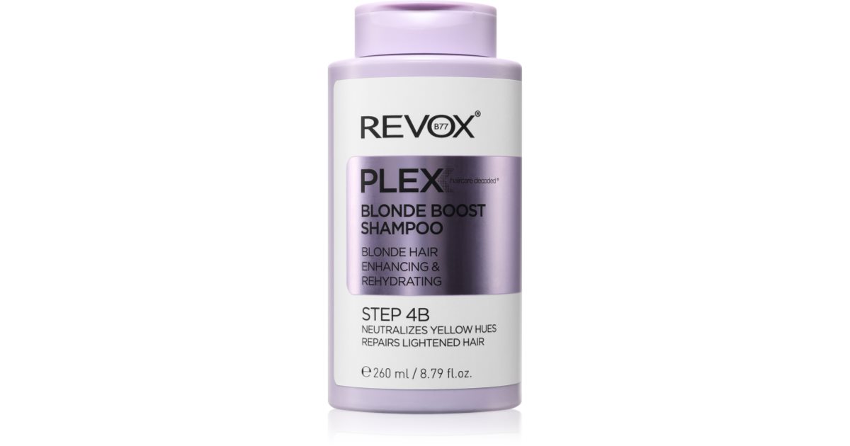 Revox B77 Plex Blonde Boost Shampoo. Step 4B shampoo for neutralising brassy tones for blonde ...