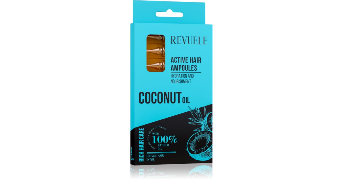 Revuele Coconut Oil Active Hair Ampoules Serums matiem ar barojošu un ...