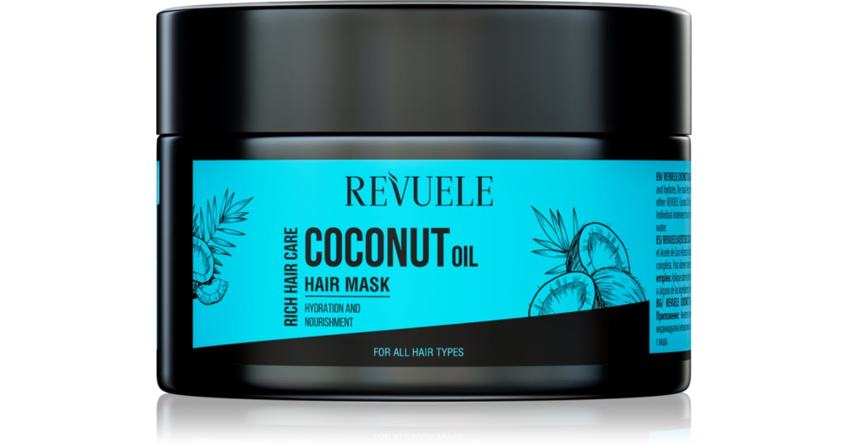 Revuele Coconut Oil Hair Mask máscara nutritiva e hidratante para ...