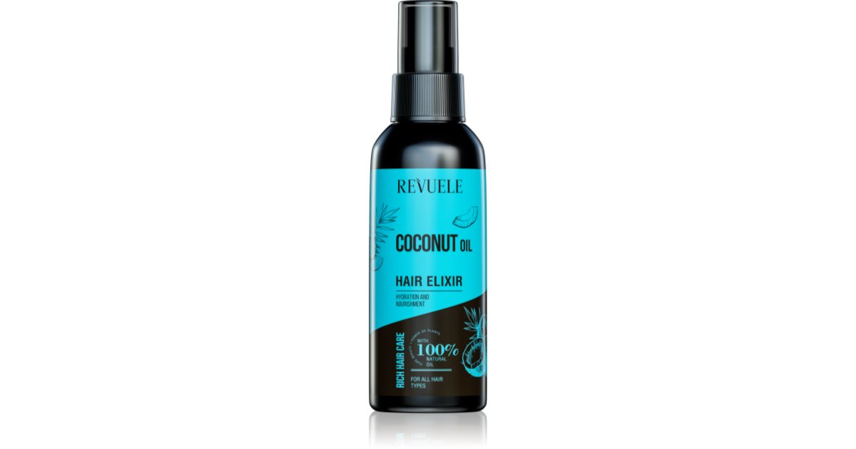 Revuele Coconut Oil Hair Elixir elixir sem enxaguar para finalização ...
