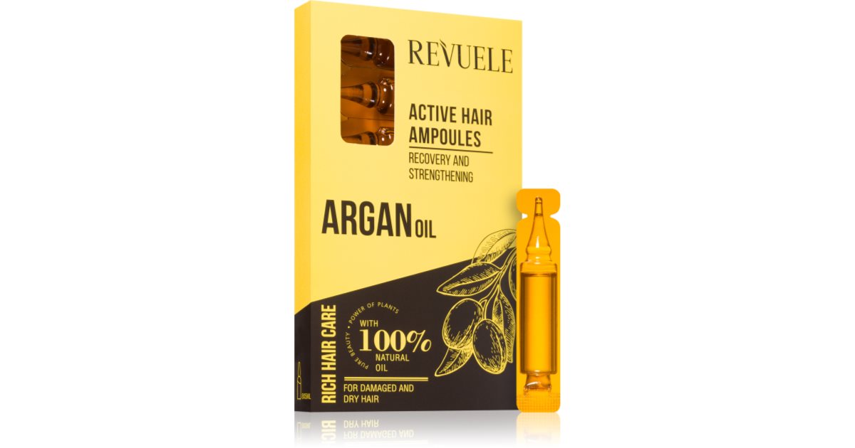 Revuele Argan Oil Active Hair Ampoules Ampule for dry and damaged hair ...