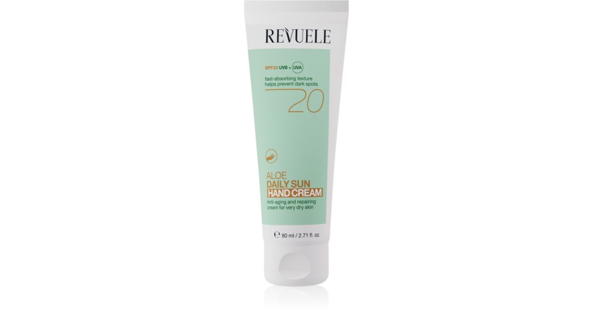 Revuele Aloe Daily Sun Hand Cream SPF 20 Protective Cream For Hands SPF ...