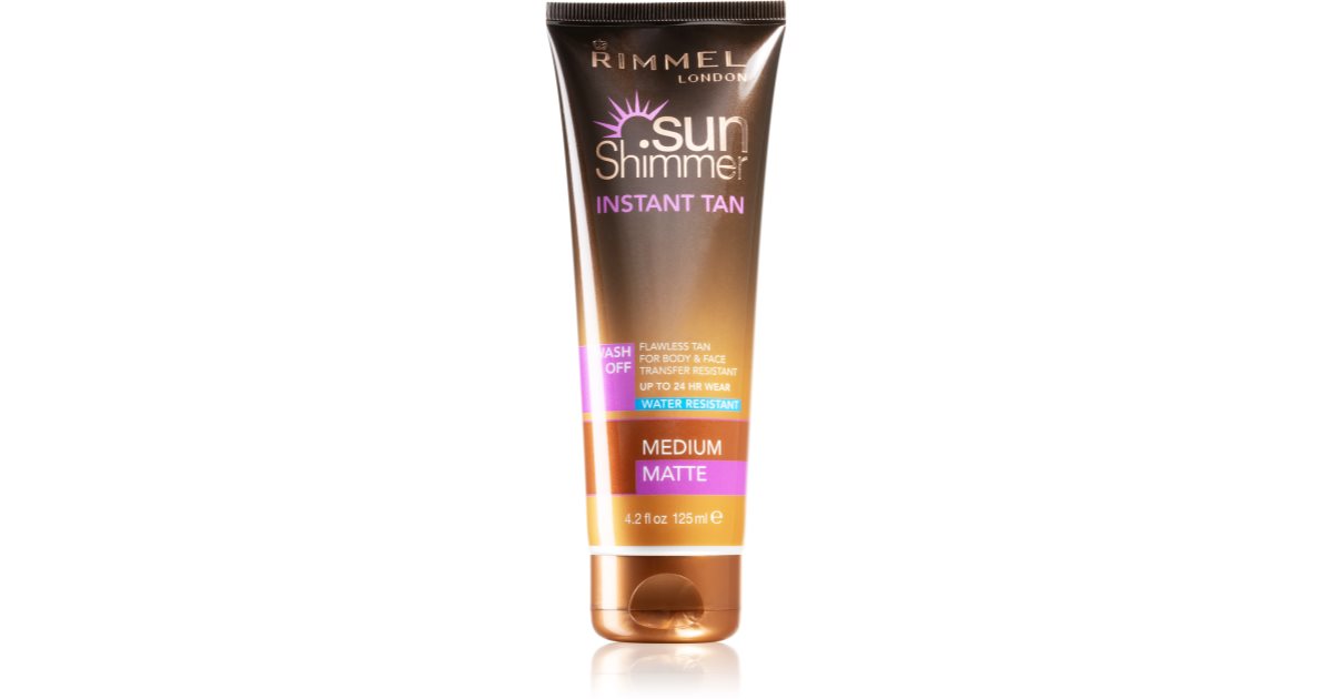 Rimmel Sun Shimmer Instant Tan lait auto-bronzant visage et corps ...