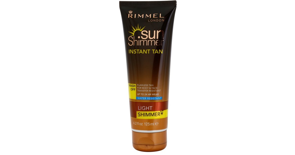 Rimmel Sun Shimmer Instant Tan Wash Off Self - Tanning Gel with Glitter ...