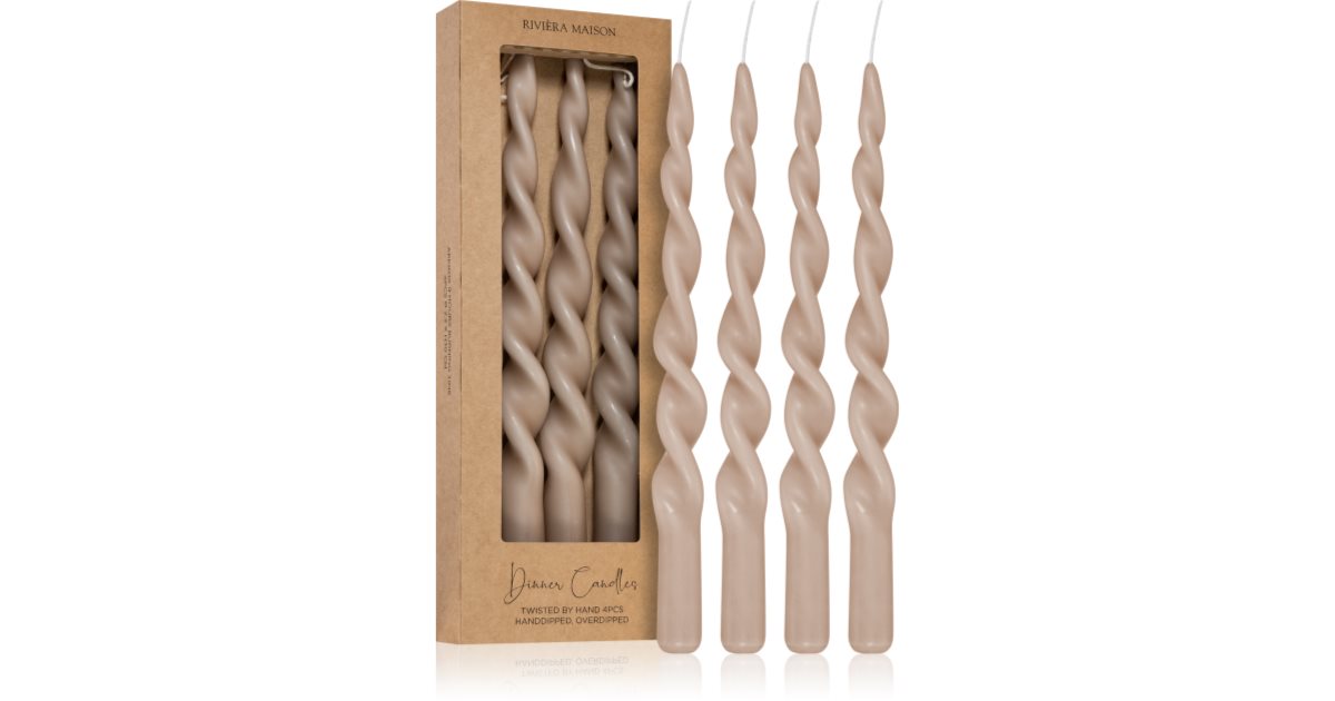 Rivièra Maison Twisted Dinner Candles Flax dekorativt lys | Dufte til ...