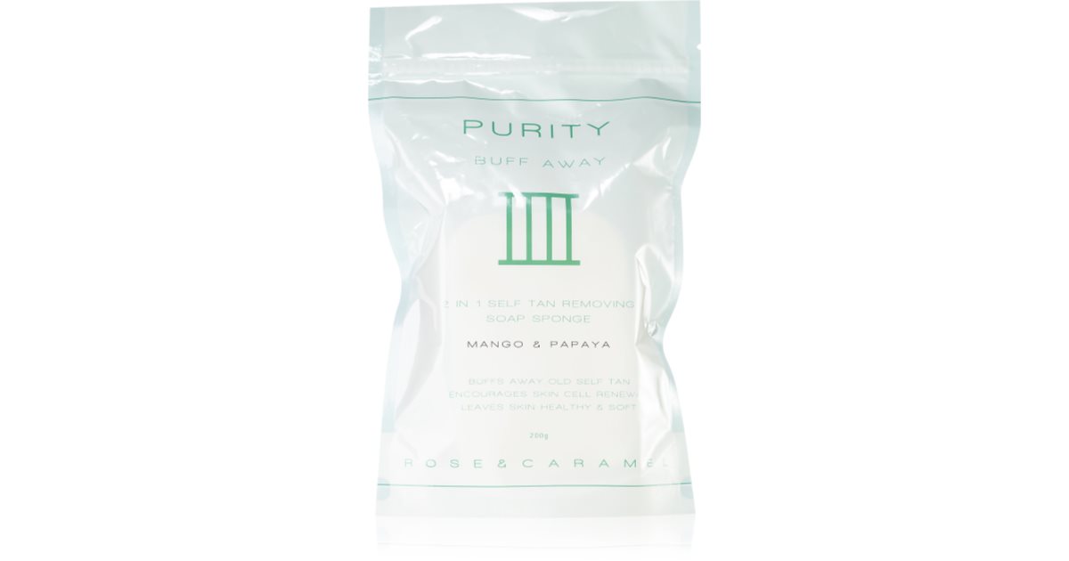 Rose & Caramel Purity soap sponge for removal of self-tanning products ...