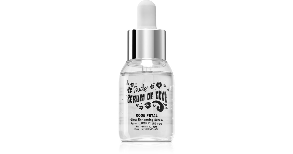 Rude Cosmetics Serum of Love Rose Petal sérum illuminateur visage ...