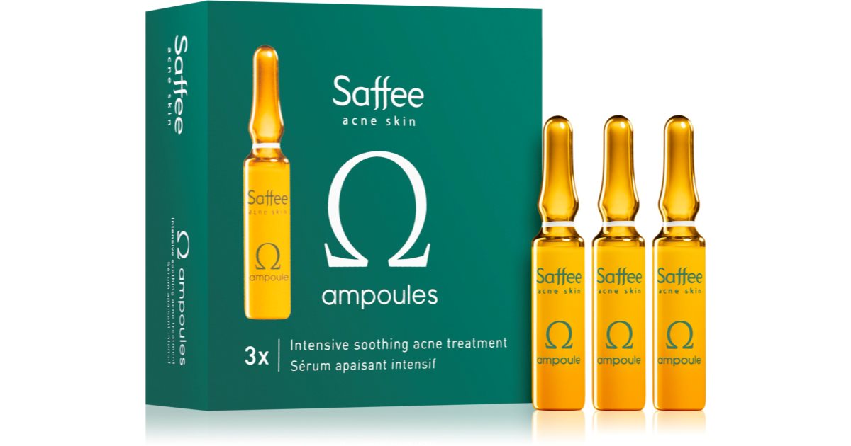 Saffee Acne Skin Omega Ampoules - 3x Intensive Soothing Acne Treatment ...