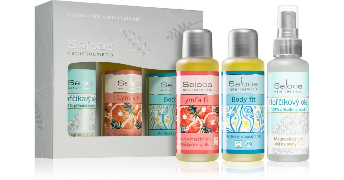 Saloos Bio Body And Massage Oils Body Fit & Lymfa Fit & Magnesium gift ...
