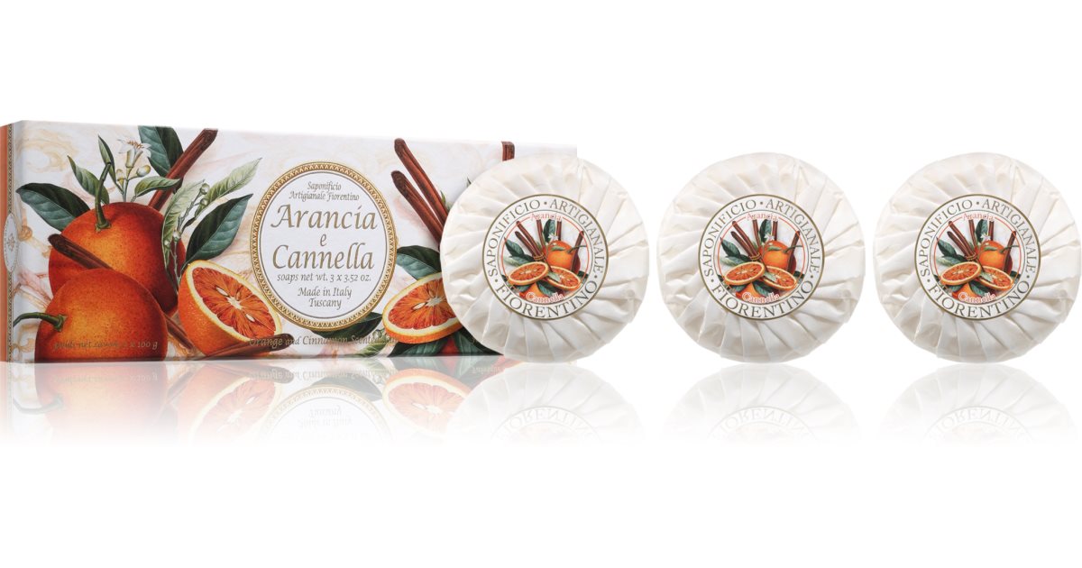 Saponificio Artigianale Fiorentino Orange and Cinnamon Set zestaw mydeł ...