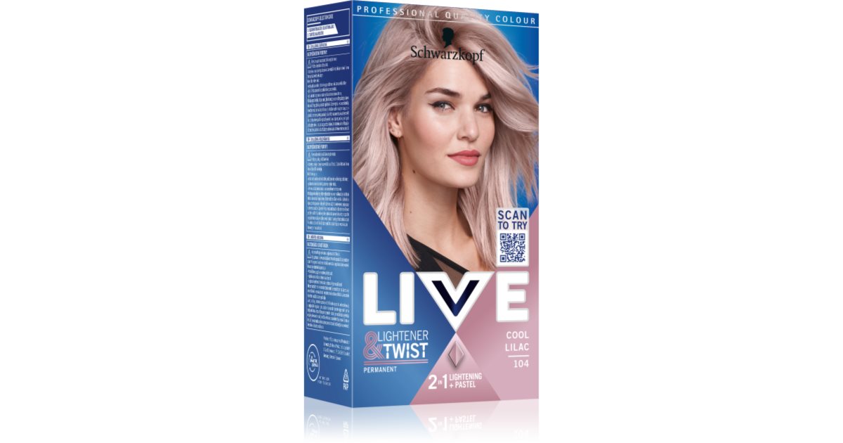 Schwarzkopf LIVE Lightener & Twist Permanent Hair Dye for lightening ...