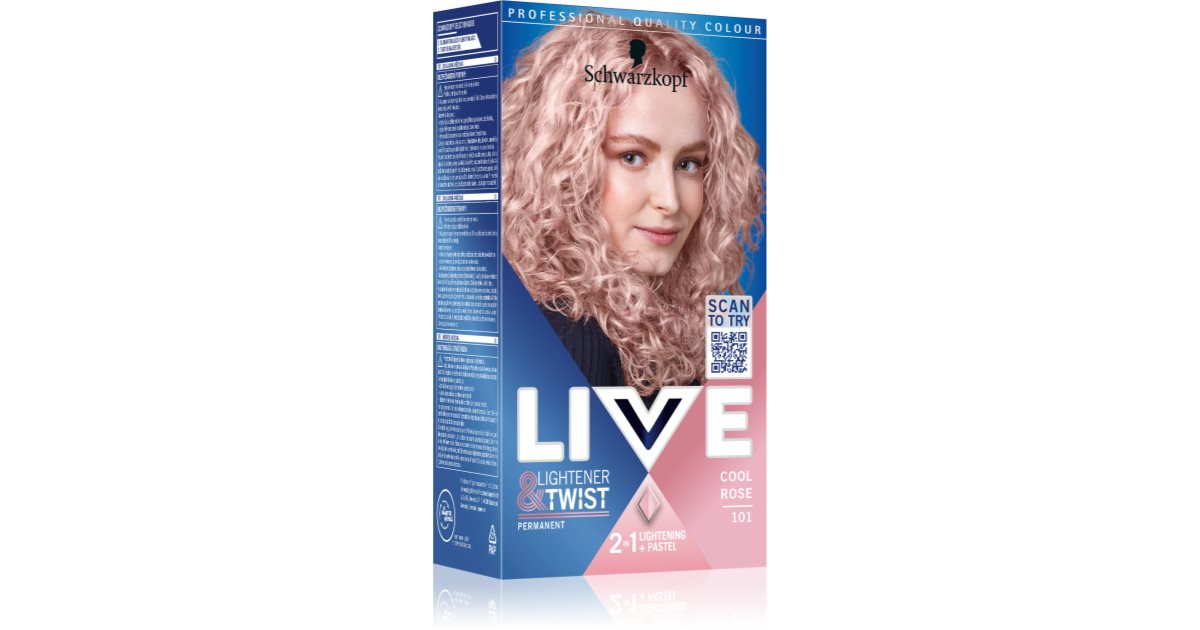Schwarzkopf LIVE Lightener & Twist permanent hair dye for lightening ...