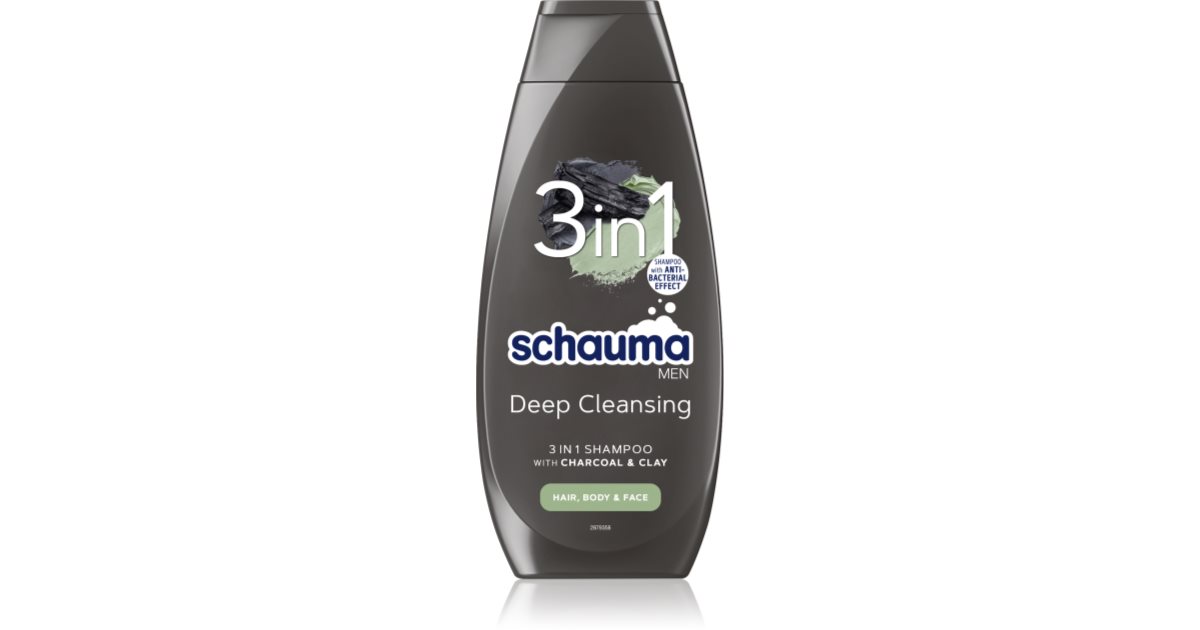 Schwarzkopf Schauma MEN Shampoo with Activated Charcoal for face, body ...