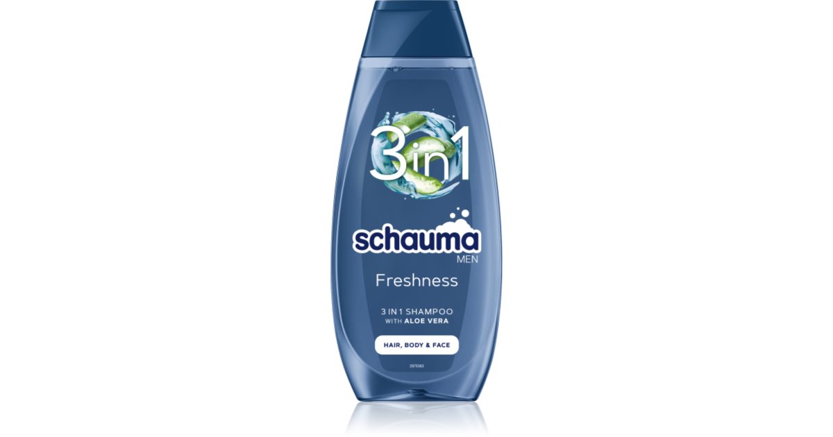 Schwarzkopf Schauma MEN champú refrescante para cara, cuerpo y cabello ...