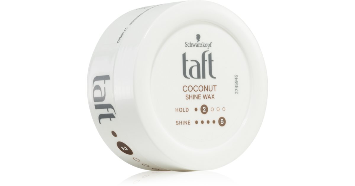 Schwarzkopf Taft Coconut Shine hair styling wax adds moisture and shine ...