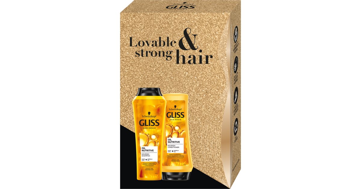 Schwarzkopf Gliss Oil Nutritive gift set (for unruly and frizzy hair ...