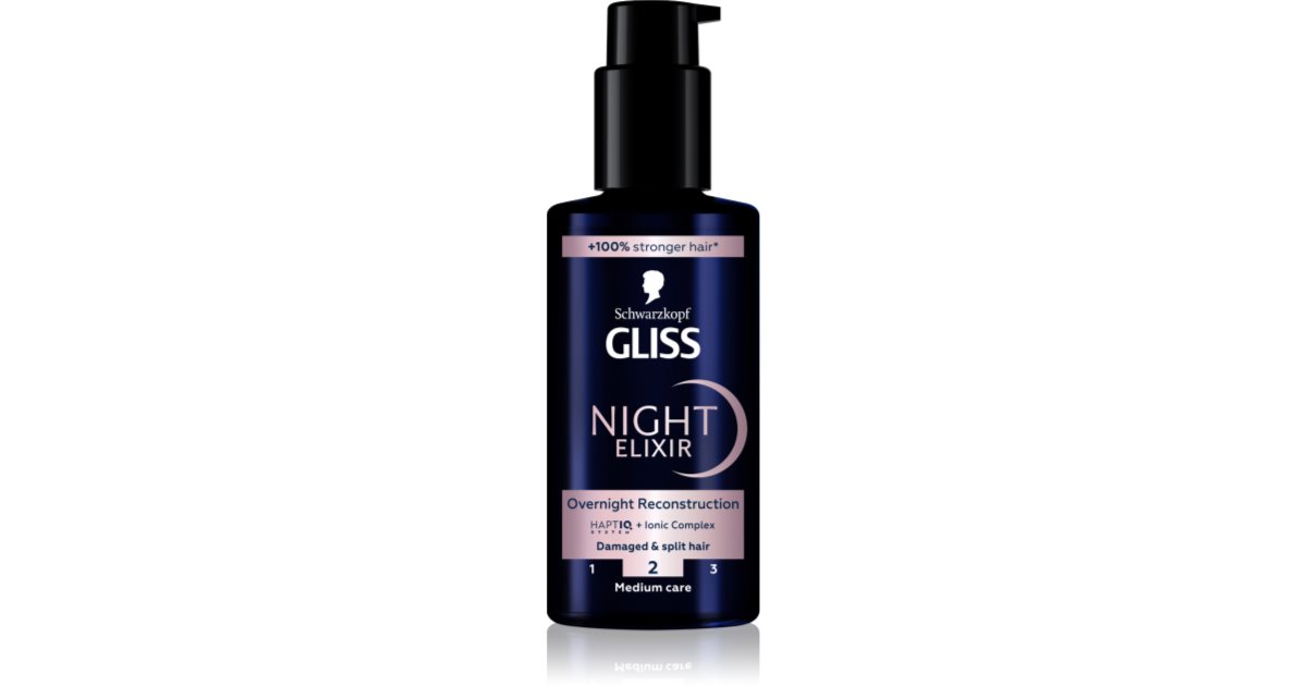Schwarzkopf Gliss Night Elixir bezoplachový elixír na rozstrapkané ...