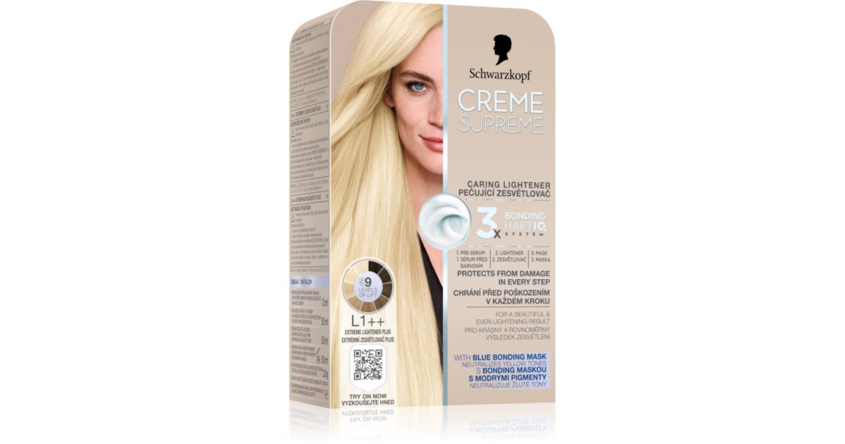 Schwarzkopf Creme Supreme cor para cabelo permanente para aclarar o ...