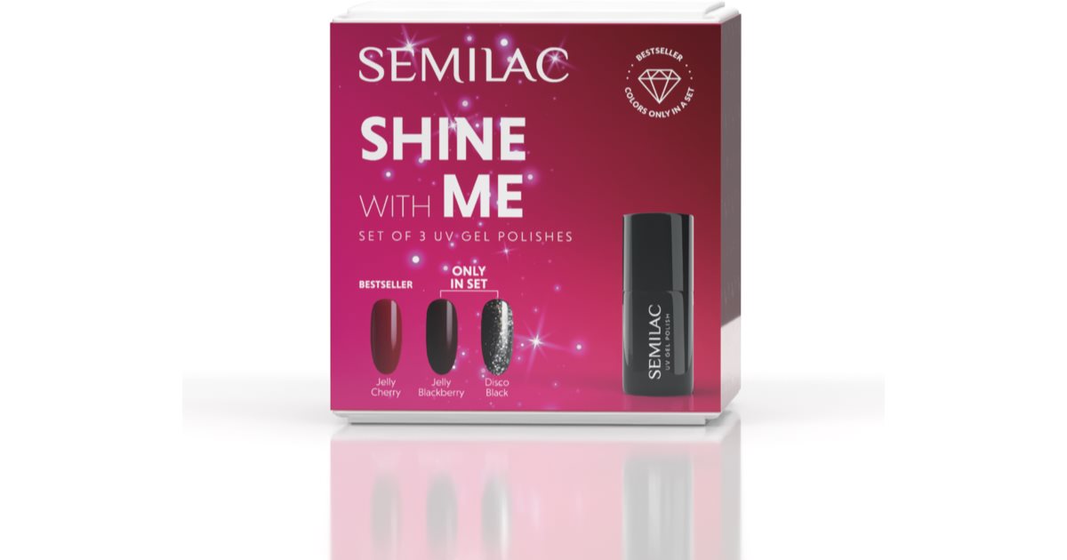 Semilac Set Shine With Me nagų lakų rinkinys naudojant UV / LED lempą ...
