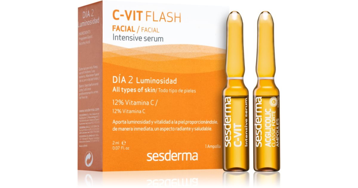 Sesderma C-Vit + Acglicolic Flash ampulla a bőr fiatalításáért | notino.hu