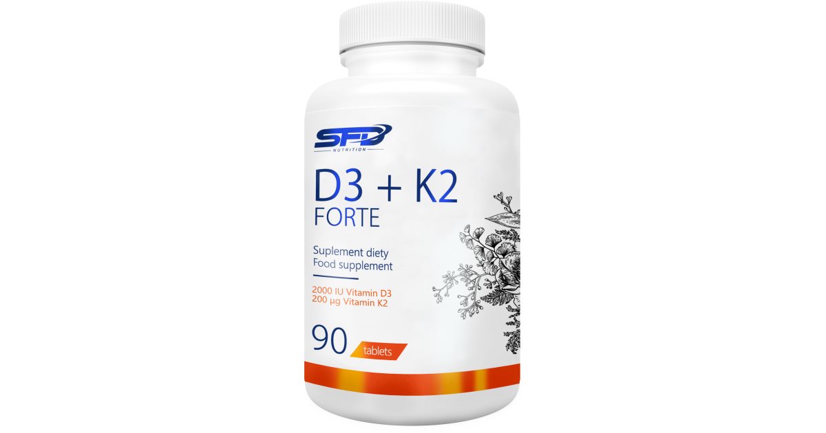 SFD Nutrition D3 + K2 Forte wsparcie prawidłowego stanu kości i zębów