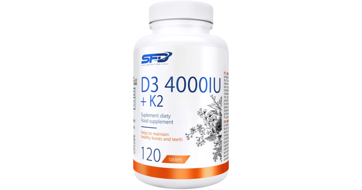 SFD Nutrition D3 4000IU + K2 wsparcie prawidłowego stanu kości i zębów