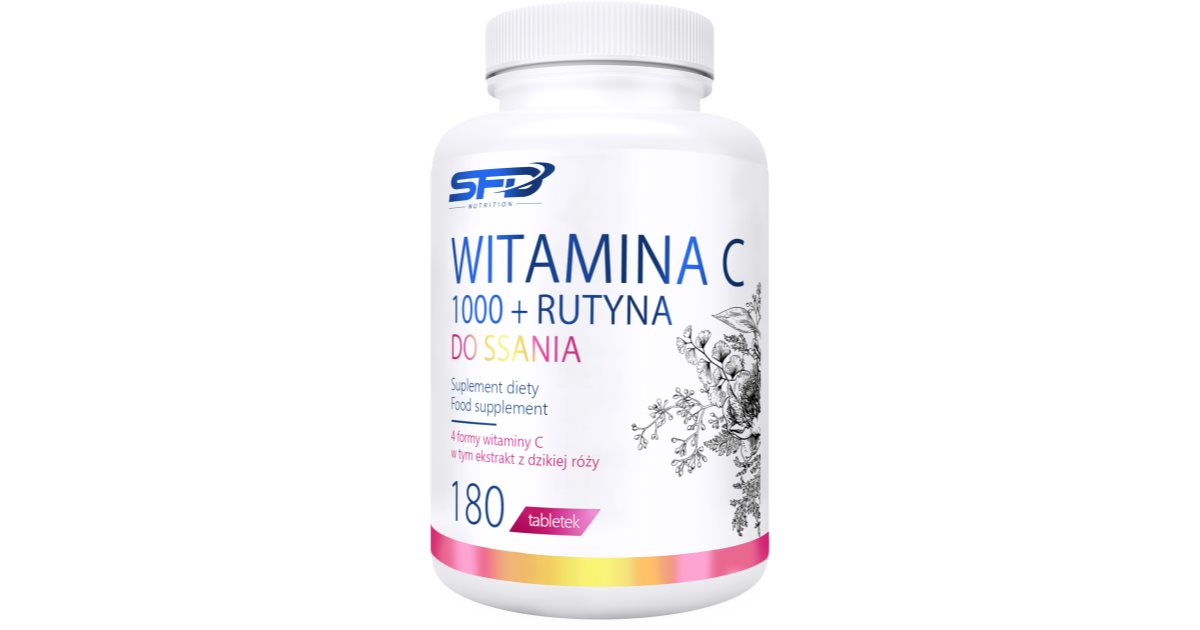 SFD Nutrition Witamina C 1000 + Rutyna tabletki do ssania dla wsparcia ...