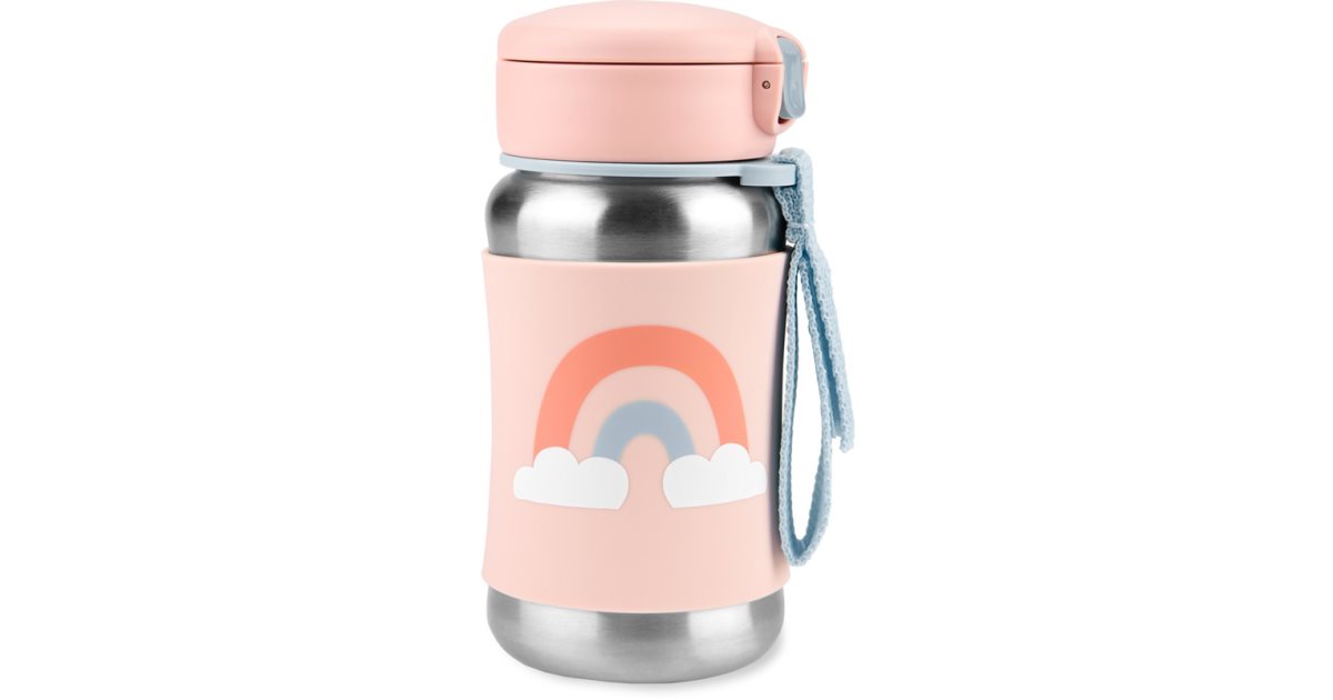 Skip Hop Spark Style Rainbow stainless steel water bottle with straw ...