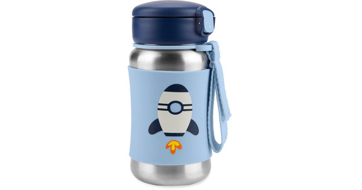 Skip Hop Spark Style Rocket stainless steel water bottle with straw ...