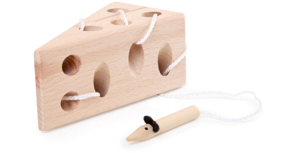 Small foot Threading Game Cheese and Mouse activity toy wooden | notino ...